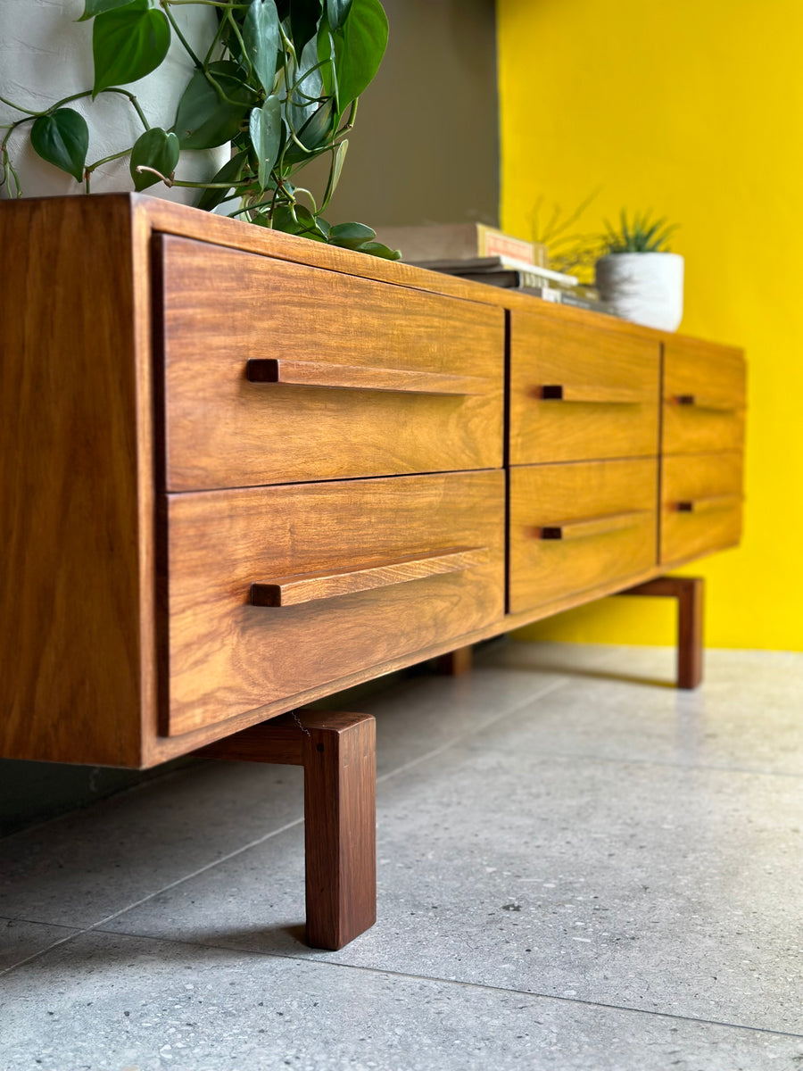 Kiaat Low Media Cabinet or Chest of Drawers – RE-TREND