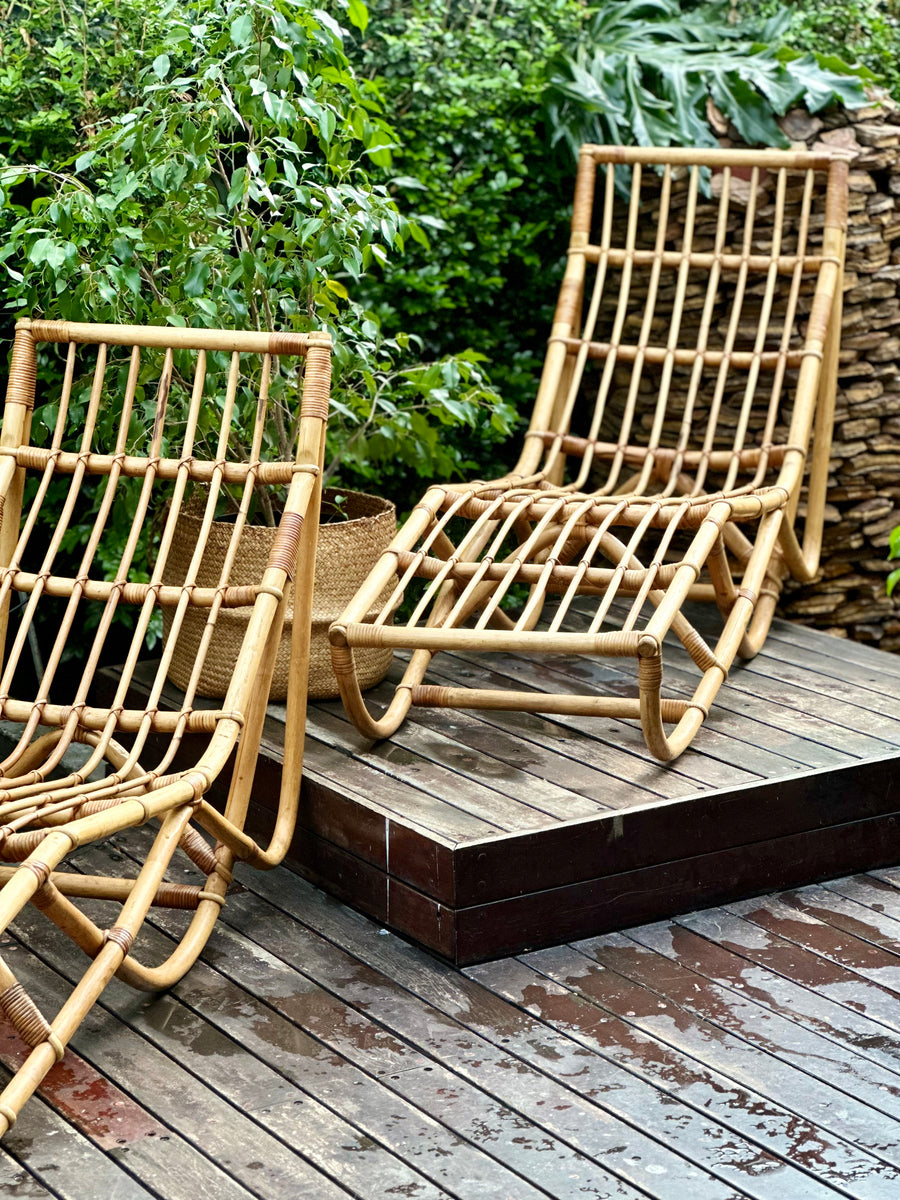 Pair Of Vintage Cane Loungers – RE-TREND