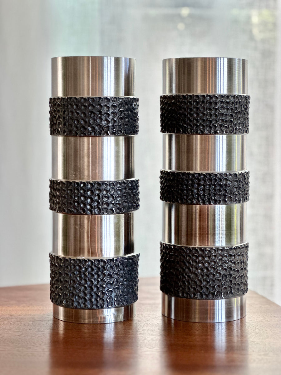 Brutalist MCM Steel Vase – RE-TREND